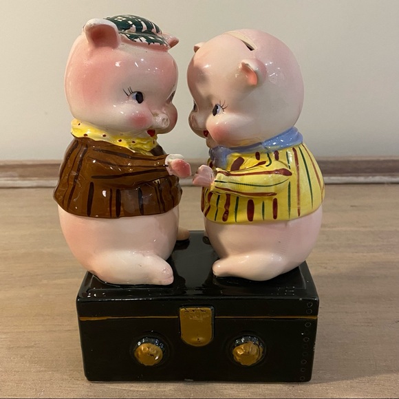 Accents | Vintage Holt Howard Double Piggy Bank With Treasure Box ...